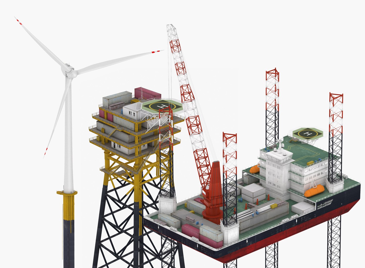 3D Wind farm construction - TurboSquid 2053223