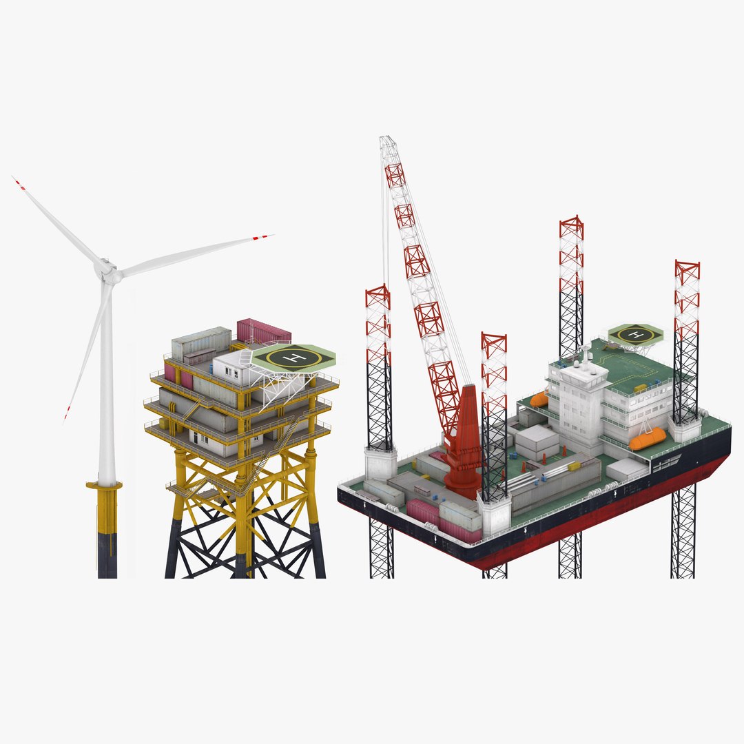 3D Wind farm construction - TurboSquid 2053223
