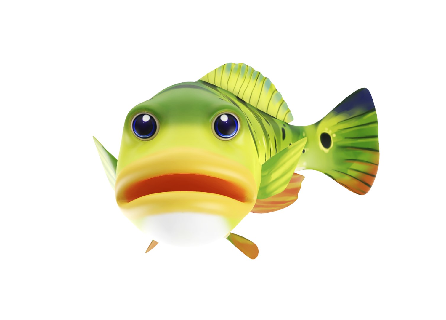 3D Model Peacock Bass Fish Toon - TurboSquid 1586337