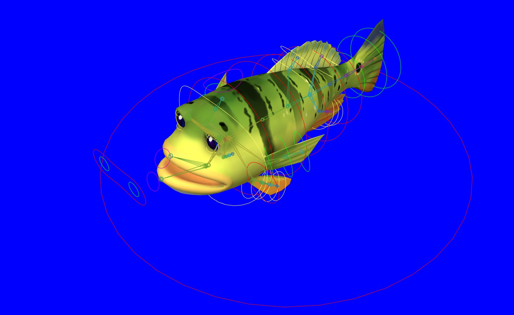 3D Model Peacock Bass Fish Toon - TurboSquid 1586337
