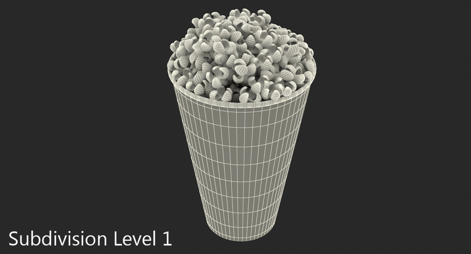3D Paper Popcorn Cup Popped Model - TurboSquid 1408616