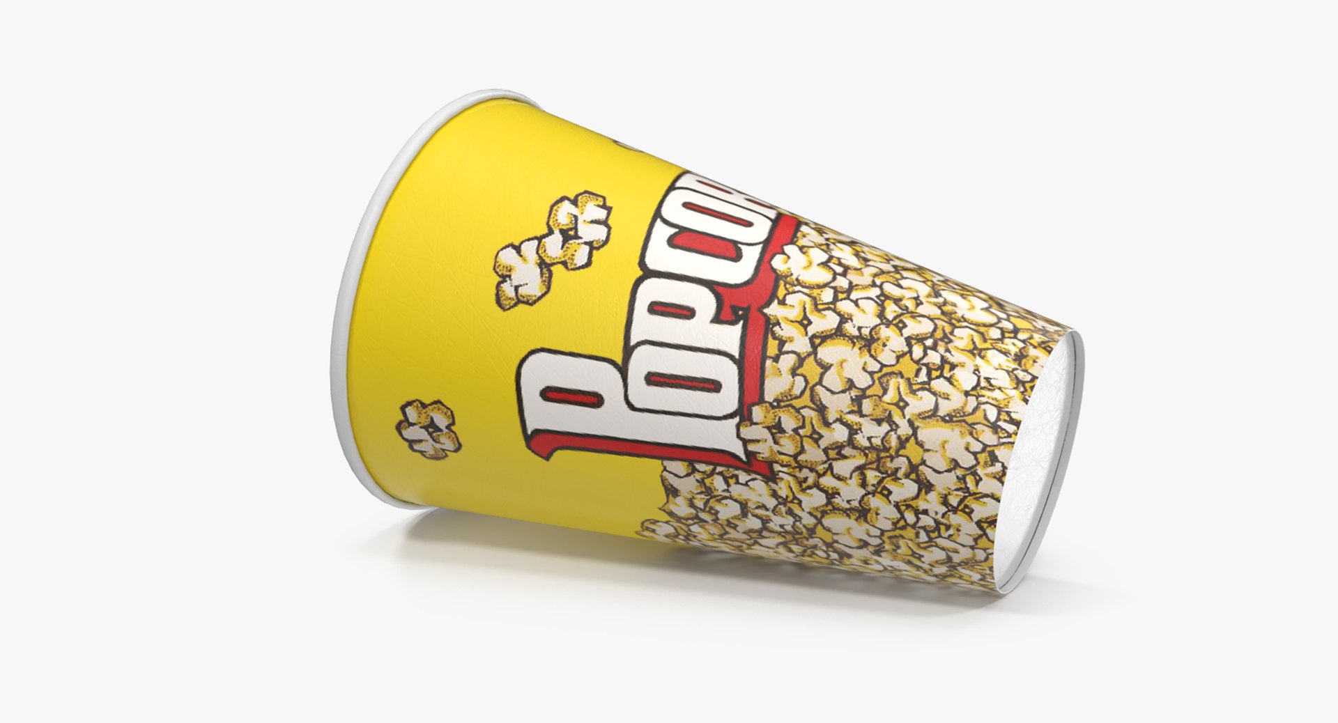 3D Paper Popcorn Cup Popped Model - TurboSquid 1408616
