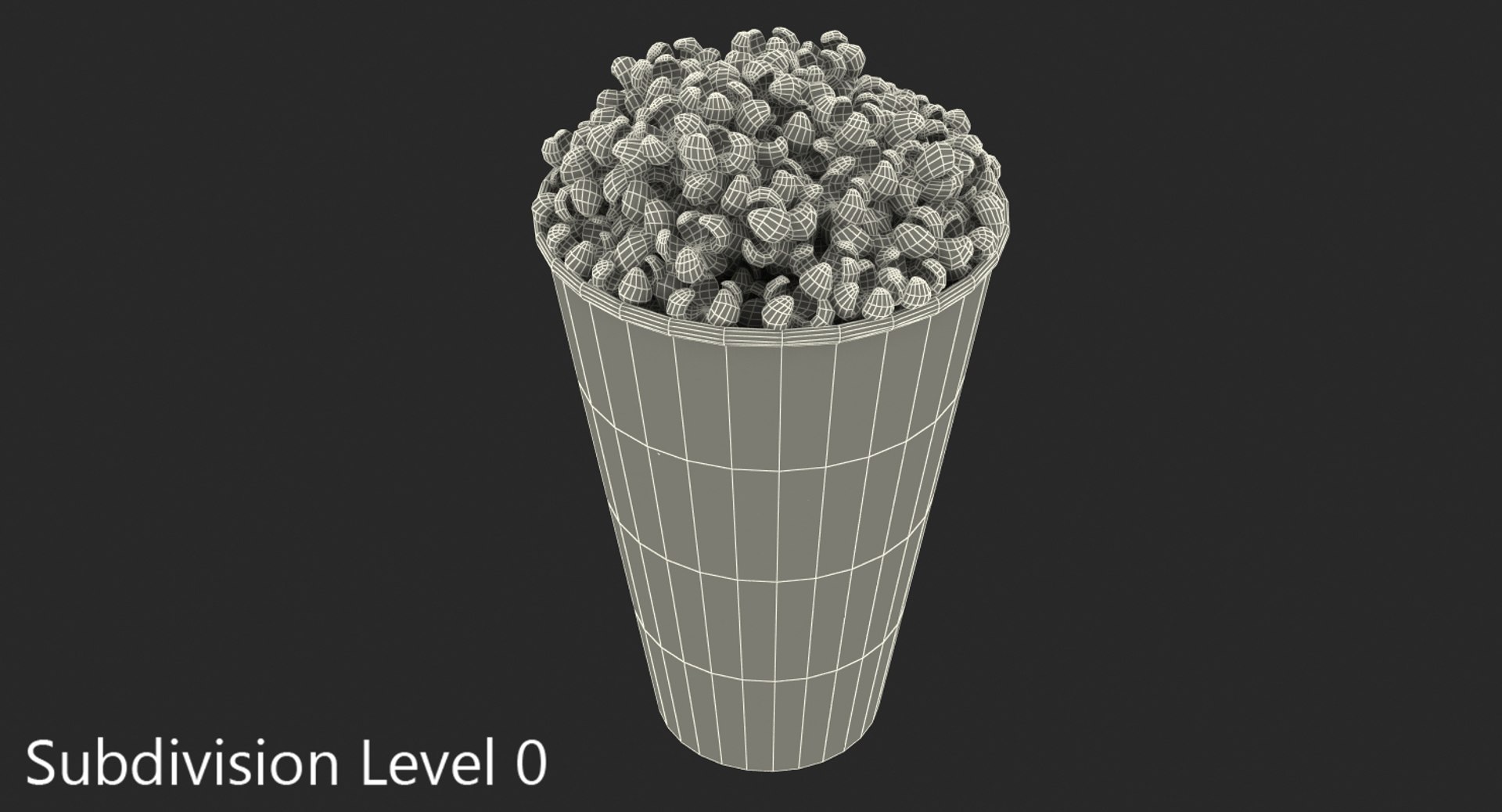 3D Paper Popcorn Cup Popped Model - TurboSquid 1408616