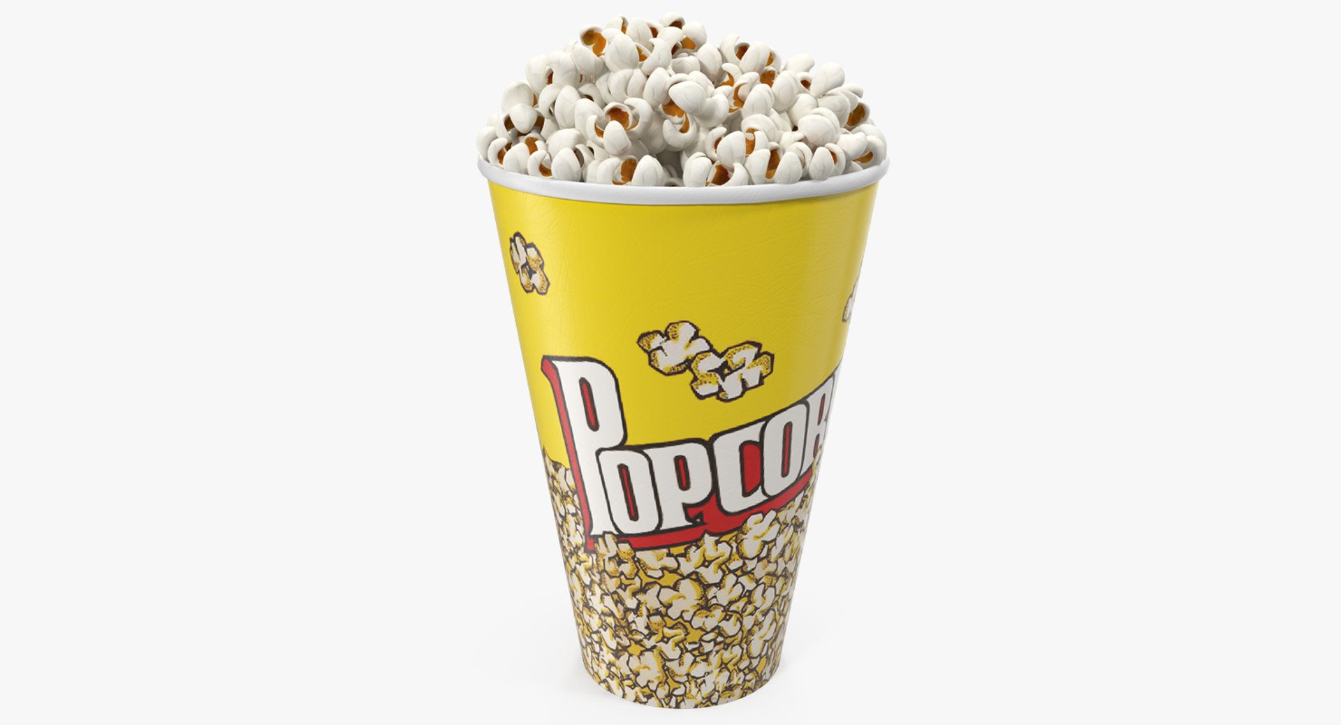 3D paper popcorn cup popped model - TurboSquid 1408616