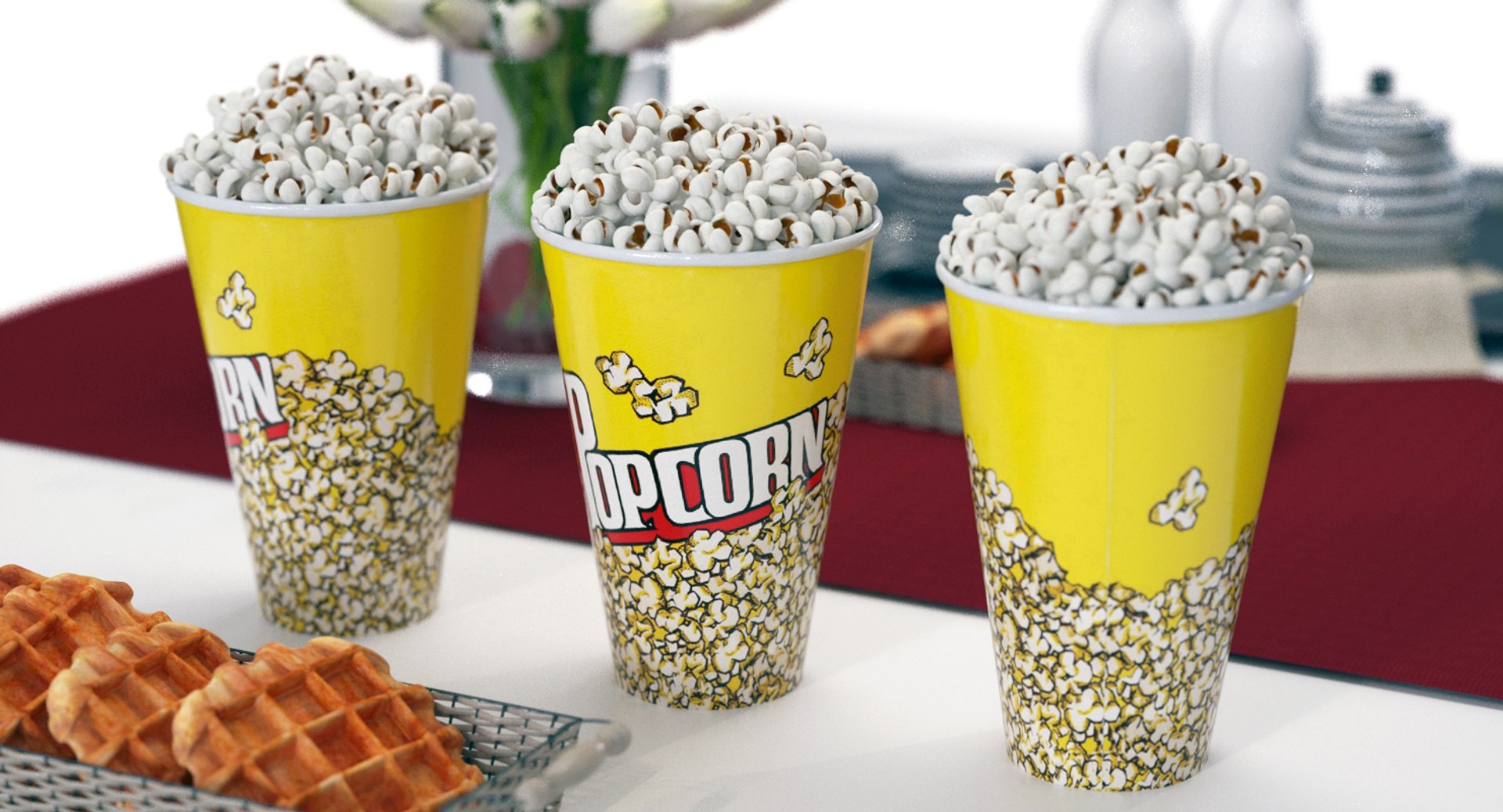 3D Paper Popcorn Cup Popped Model - TurboSquid 1408616