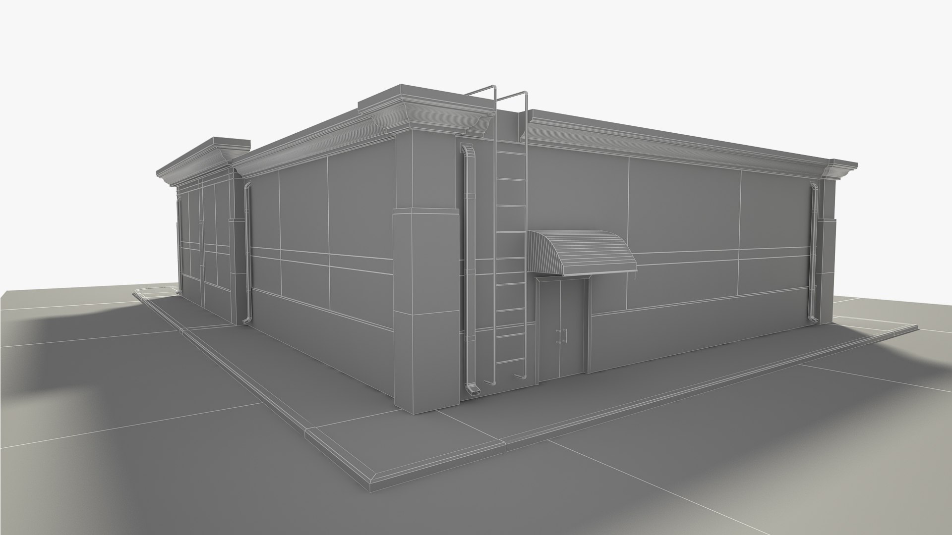 3D Retail Store Building - TurboSquid 1970535