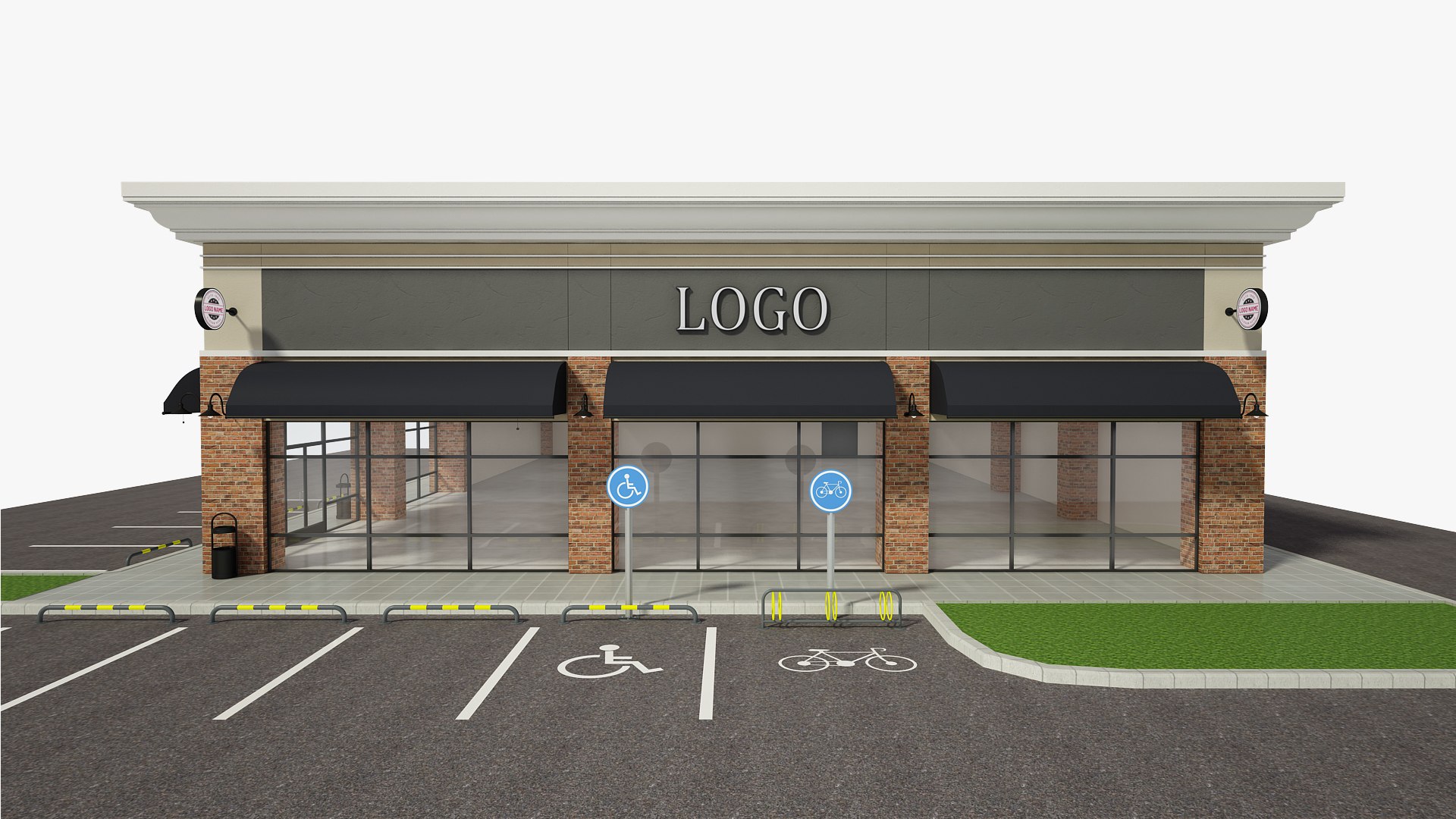 3D Retail Store Building - TurboSquid 1970535