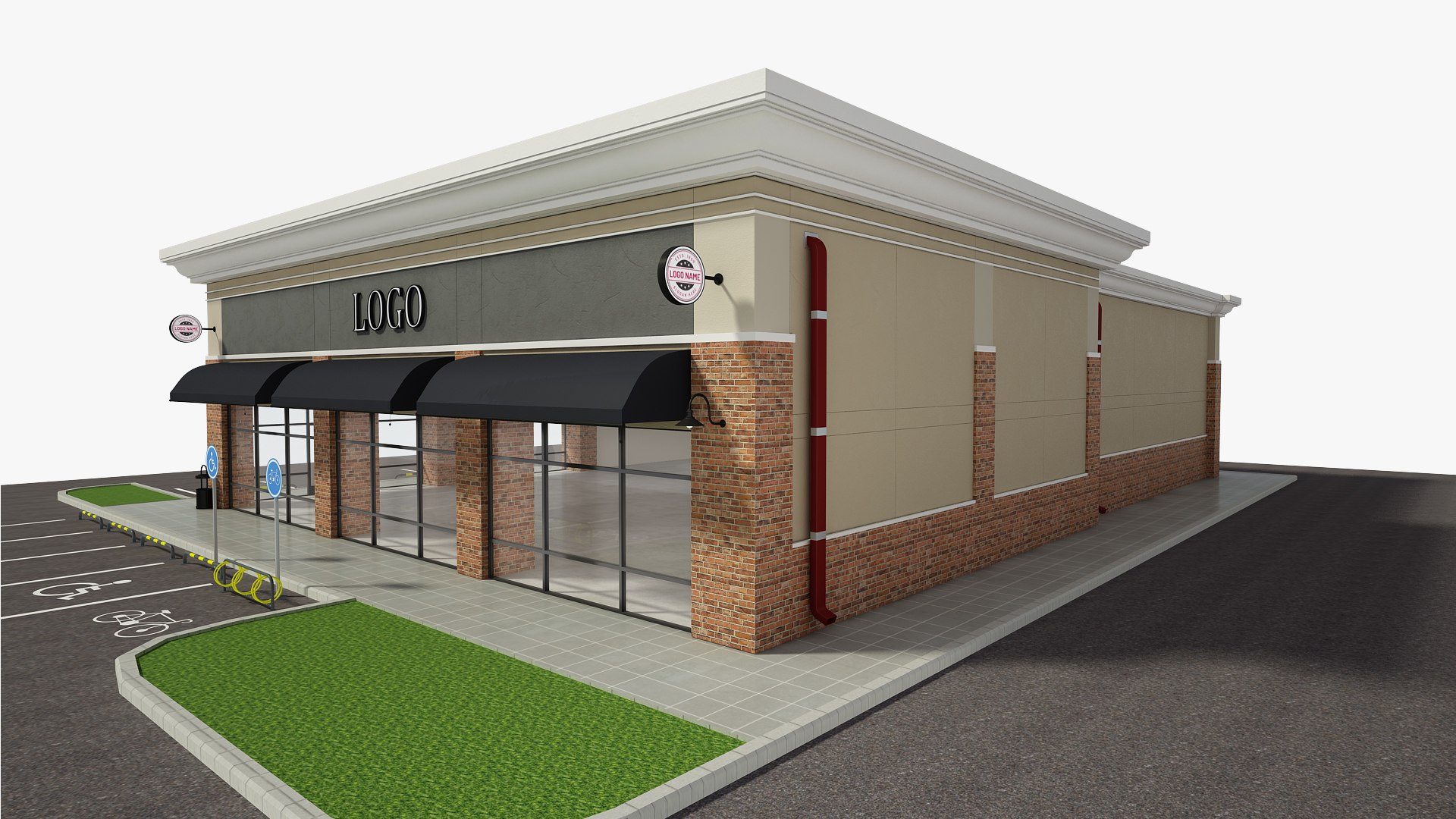 3D Retail Store Building - TurboSquid 1970535