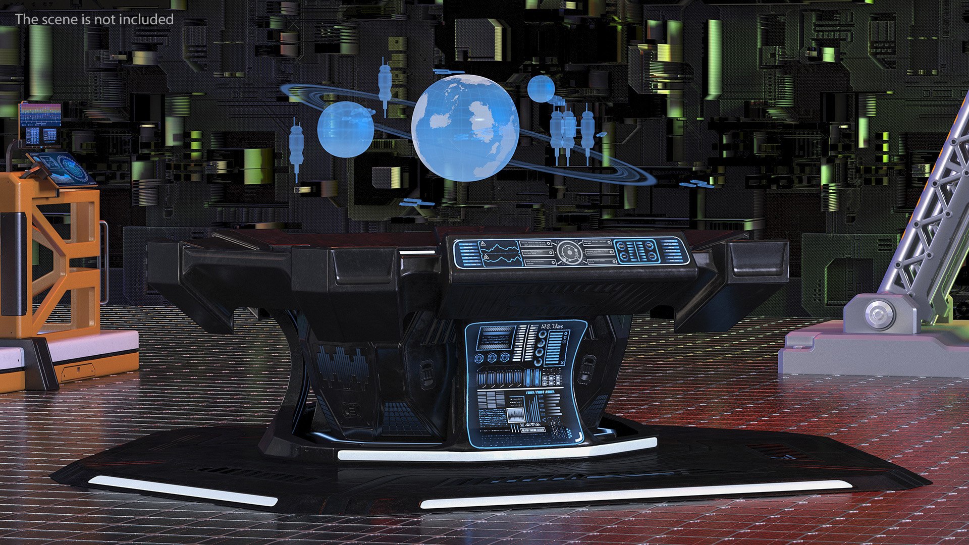 3D Black Sci-fi Command Center Table - TurboSquid 2123589