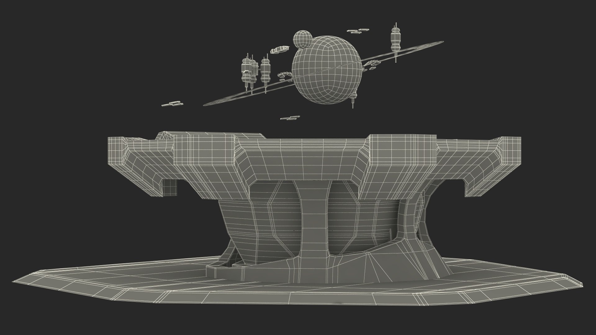 3D Black Sci-fi Command Center Table - TurboSquid 2123589
