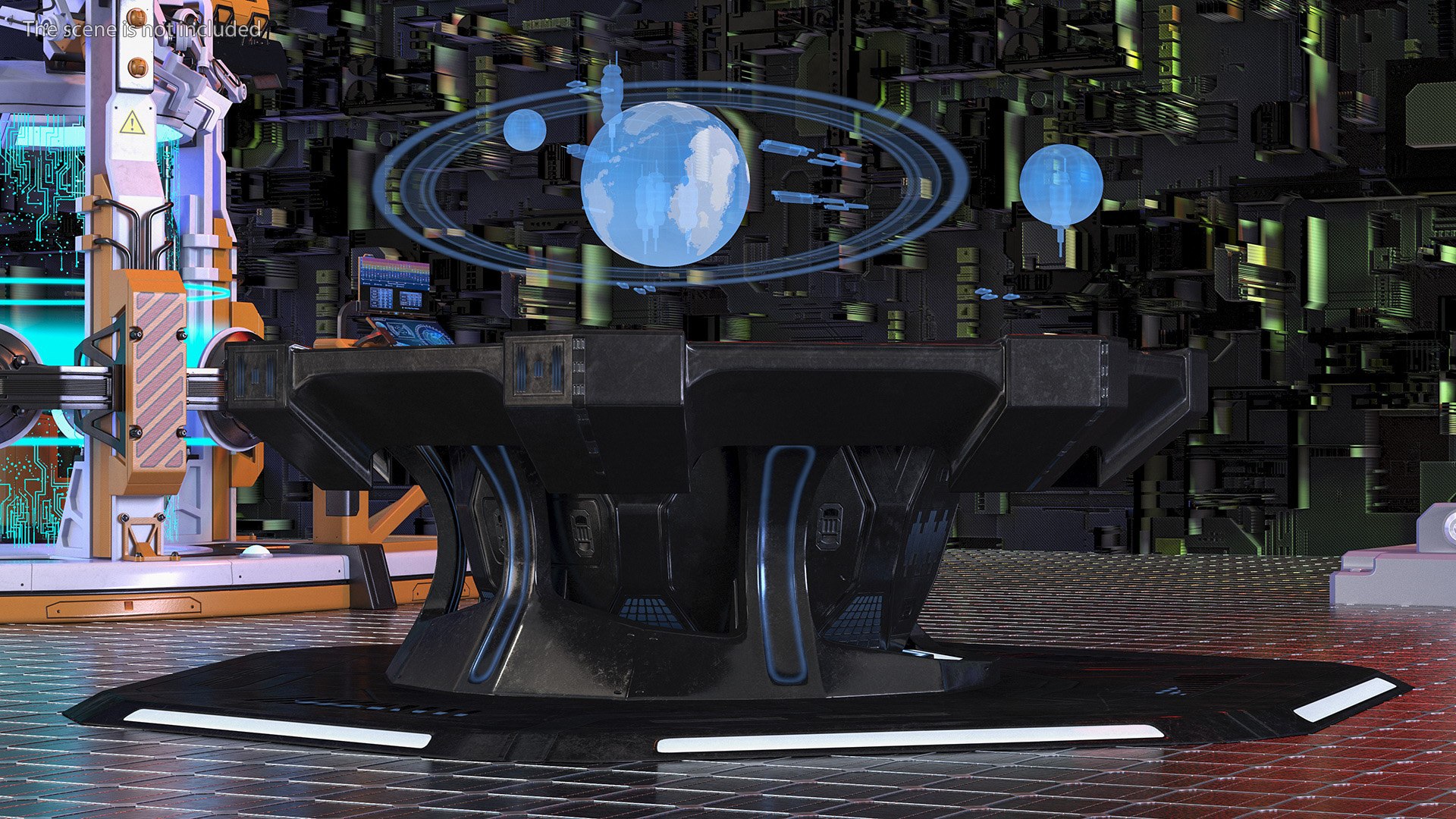 3D Black Sci-fi Command Center Table - TurboSquid 2123589
