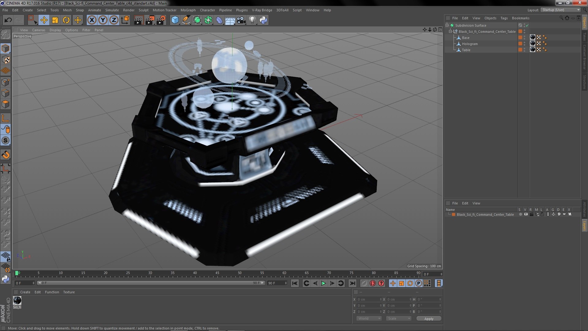 3D Black Sci-fi Command Center Table - TurboSquid 2123589