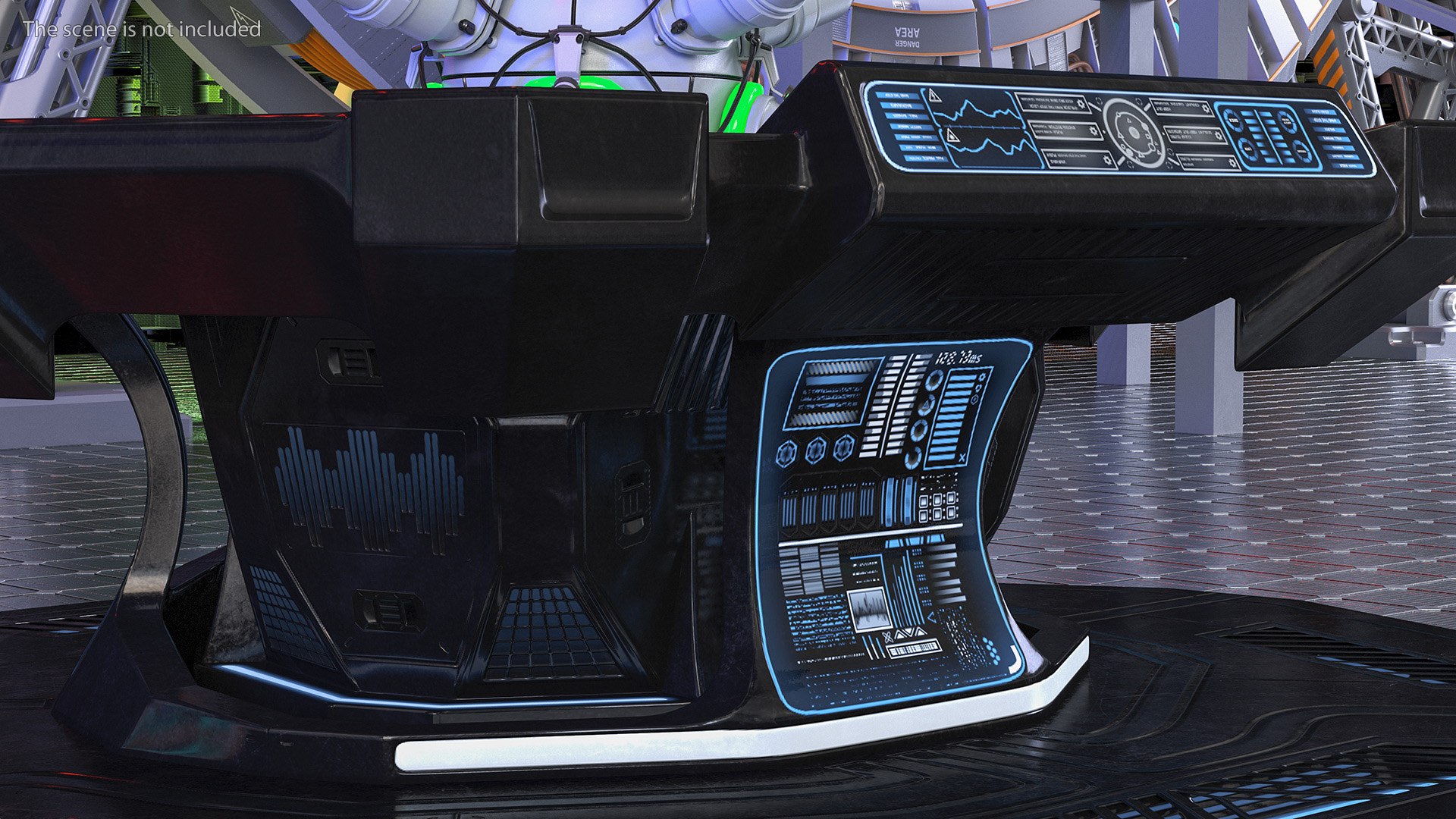 3D Black Sci-fi Command Center Table - TurboSquid 2123589