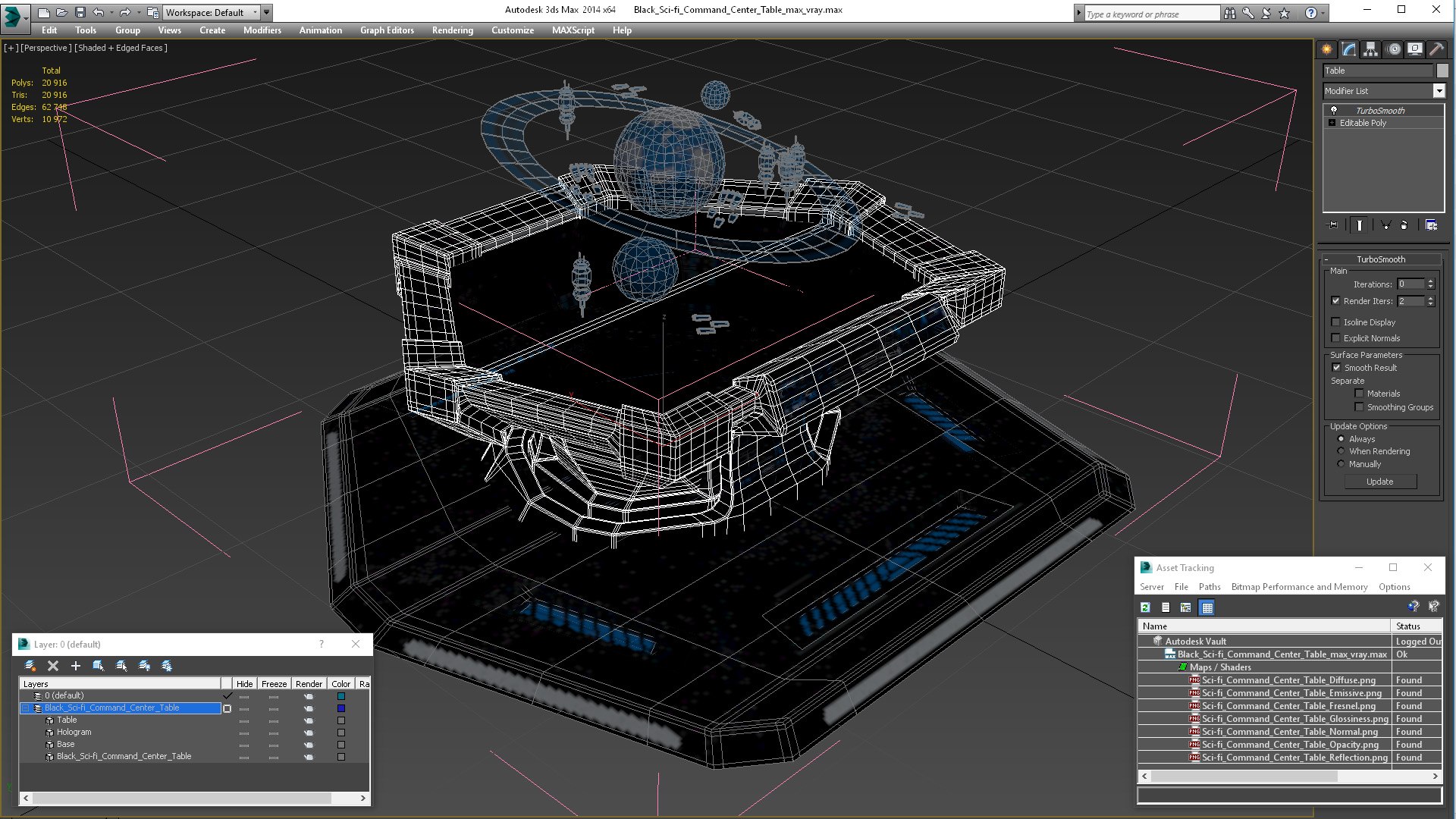 3D Black Sci-fi Command Center Table - TurboSquid 2123589