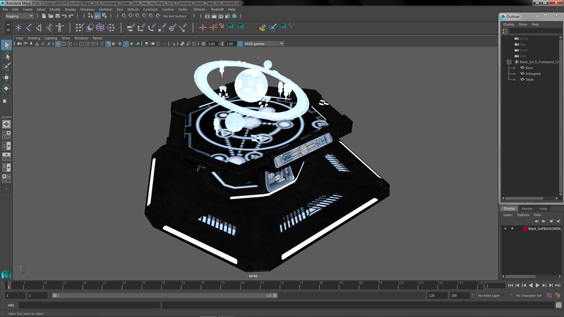 3D Black Sci-fi Command Center Table - TurboSquid 2123589