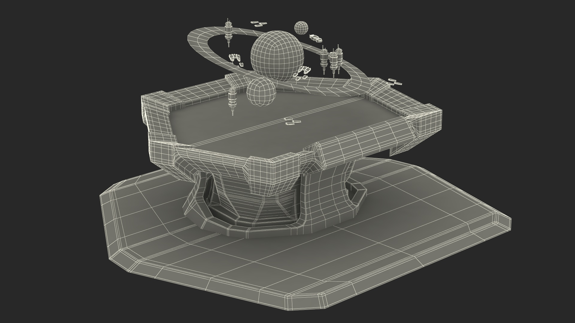 3D Black Sci-fi Command Center Table - TurboSquid 2123589