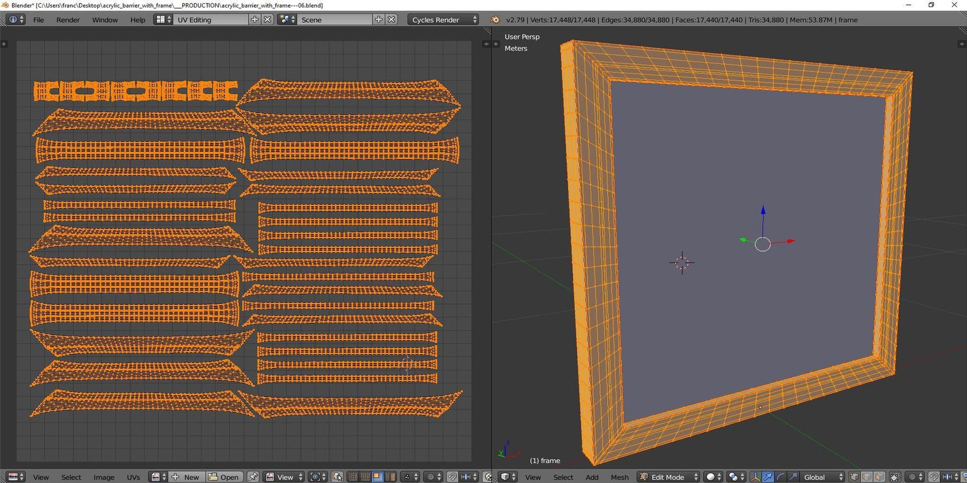 Acrylic Barrier Frame 3D Model - TurboSquid 1575254