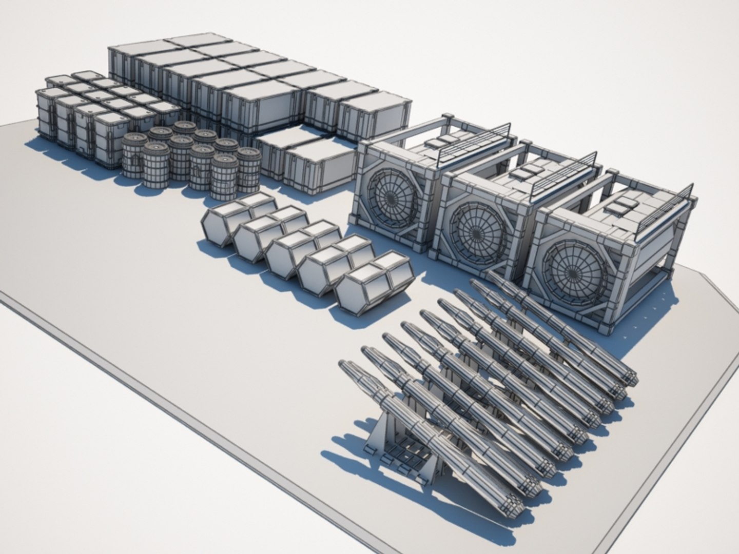 Military Supply Base 3d Model