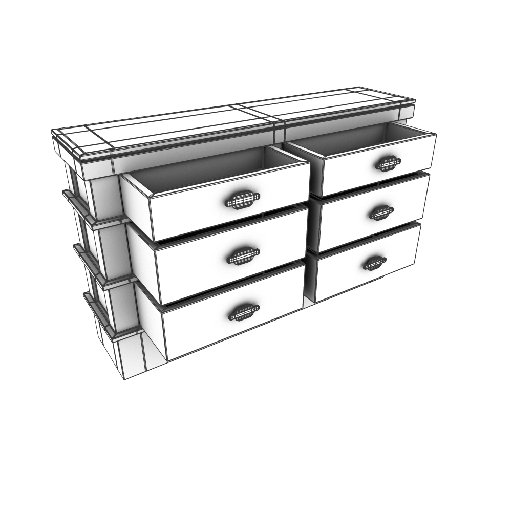 free traditional wooden drawers 3d model