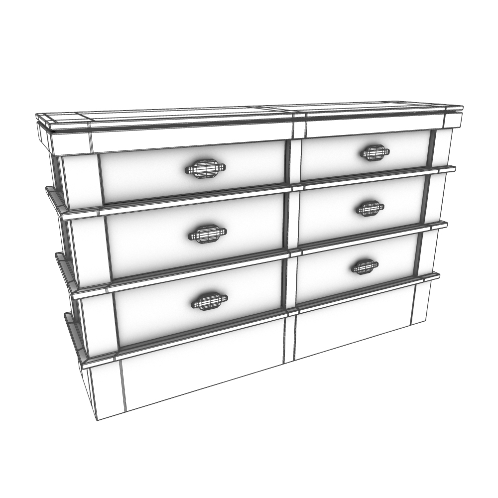 free traditional wooden drawers 3d model