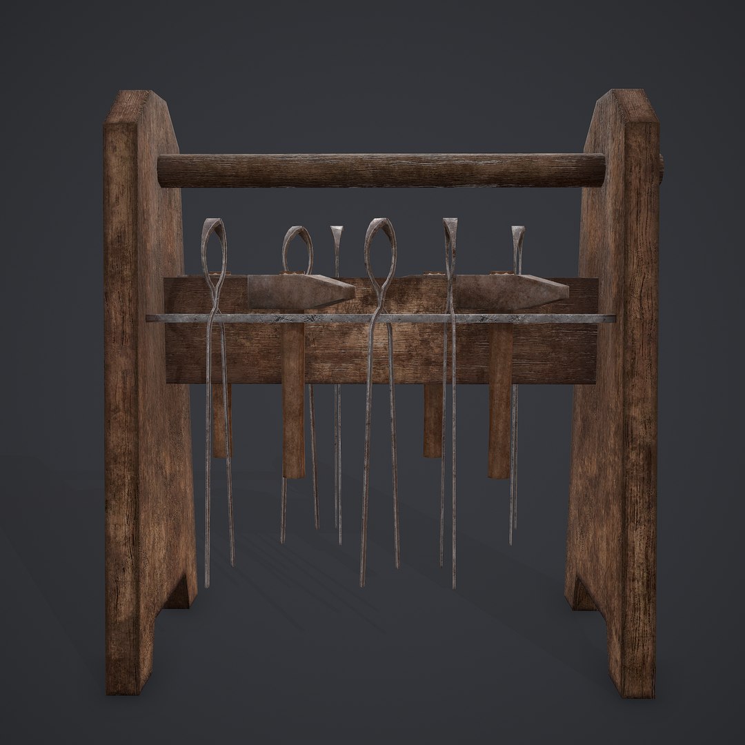 Medieval Blacksmith Tool Rack 3D model - TurboSquid 1729299