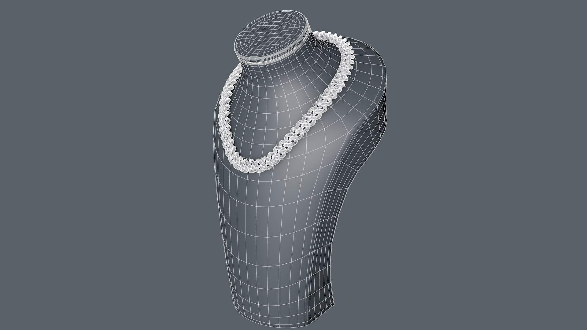 3D Chain Necklace And Display Stand Model - TurboSquid 2159509