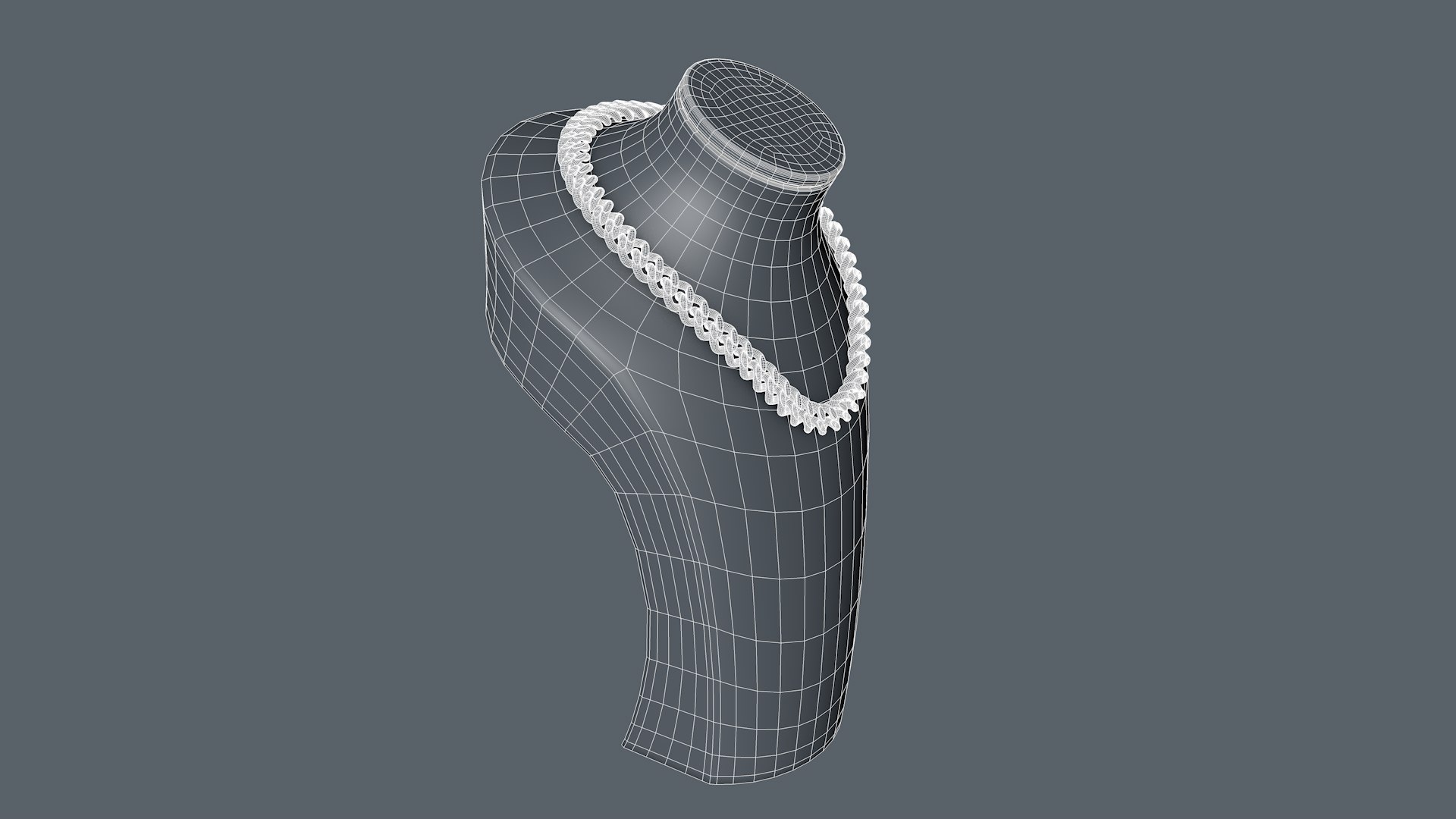 3D Chain Necklace And Display Stand Model - TurboSquid 2159509