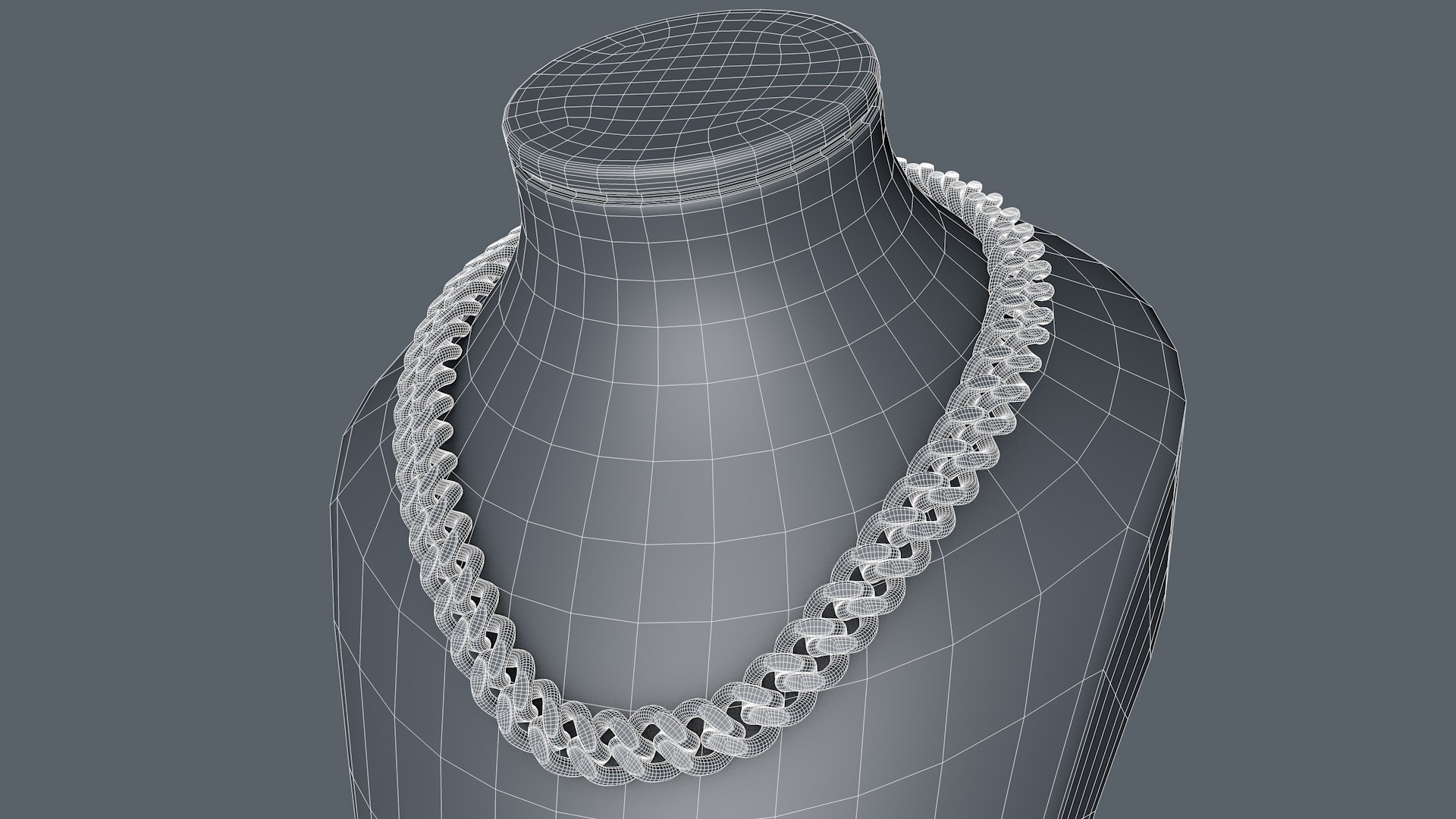 3D Chain Necklace And Display Stand Model - TurboSquid 2159509
