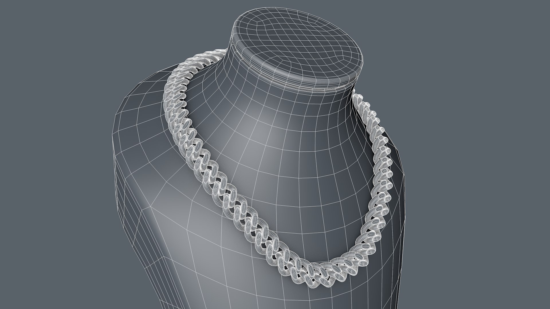 3D Chain Necklace And Display Stand Model - TurboSquid 2159509