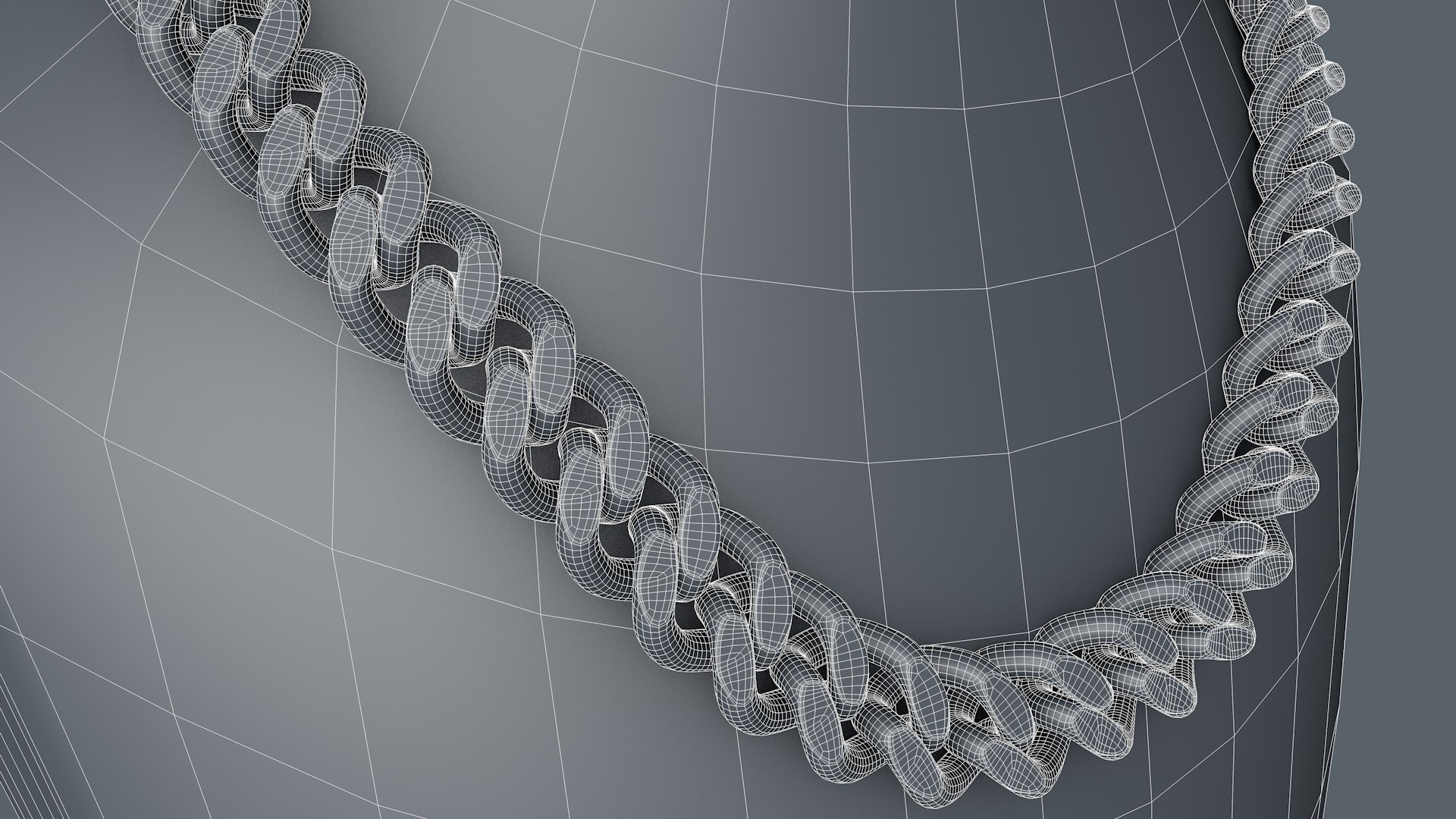 3D Chain Necklace And Display Stand Model - TurboSquid 2159509