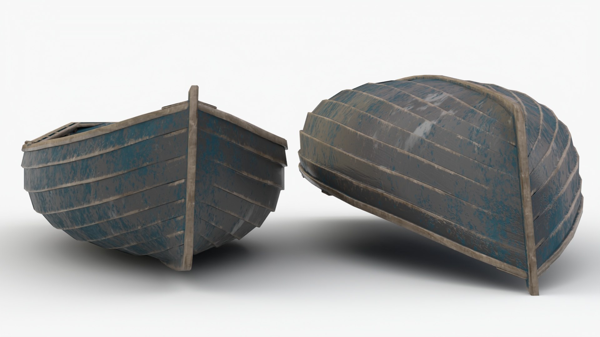 3D 4K Texture Old Row Painted Boat Model - TurboSquid 2015097