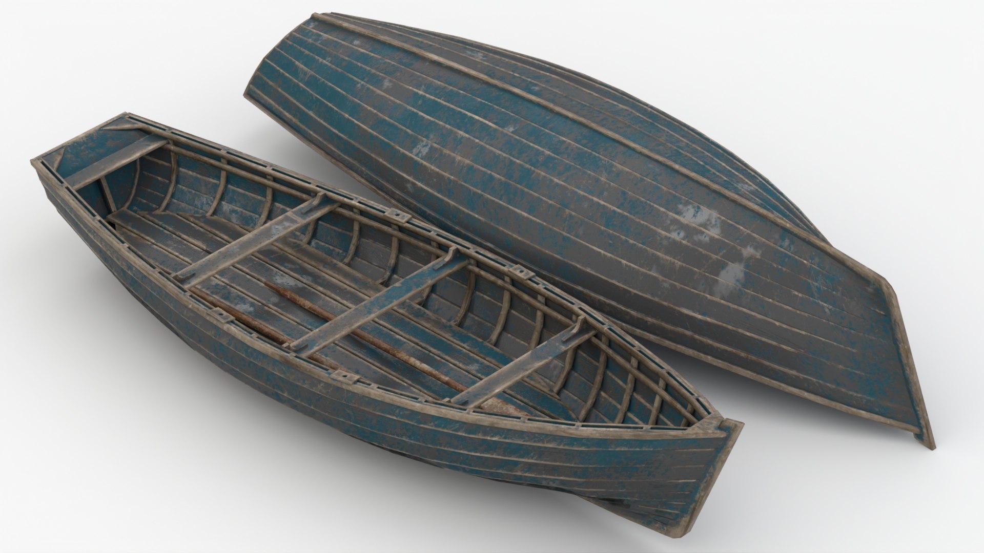 3D 4K Texture Old Row Painted Boat Model - TurboSquid 2015097