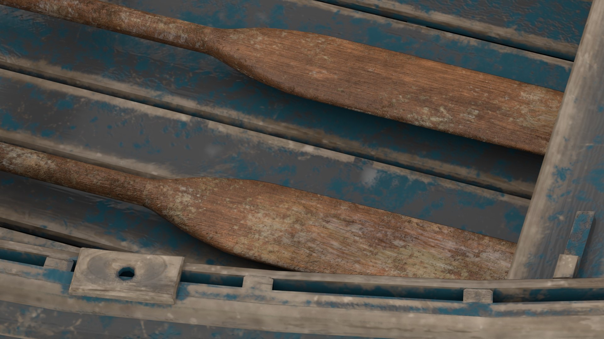 3D 4K Texture Old Row Painted Boat Model - TurboSquid 2015097