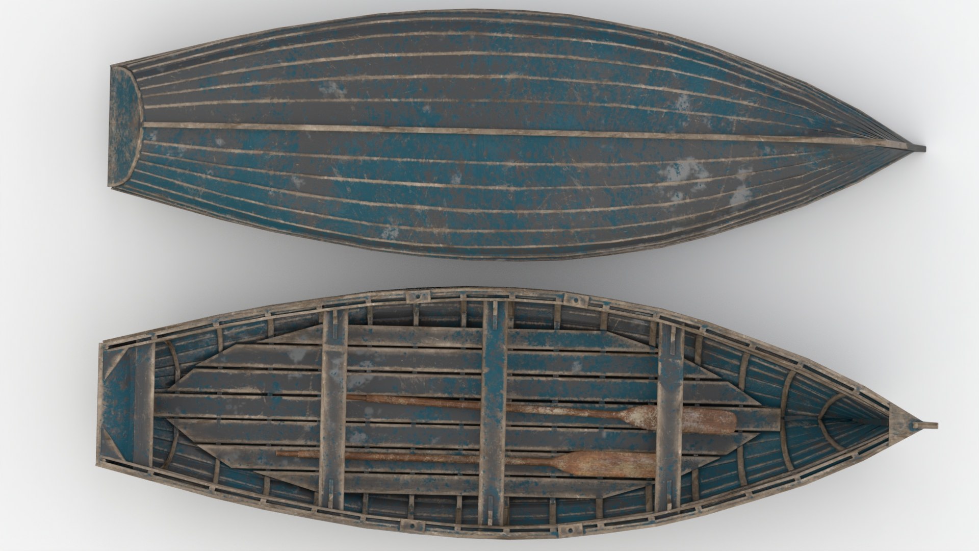3D 4K Texture Old Row Painted Boat Model - TurboSquid 2015097