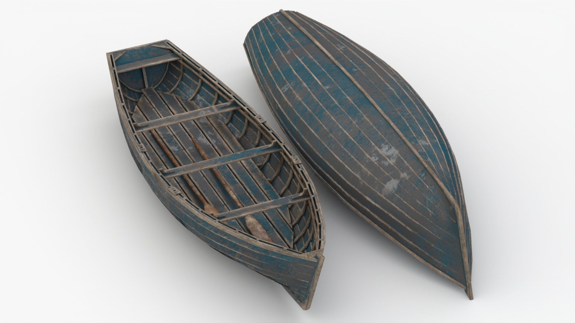 3D 4K Texture Old Row Painted Boat Model - TurboSquid 2015097
