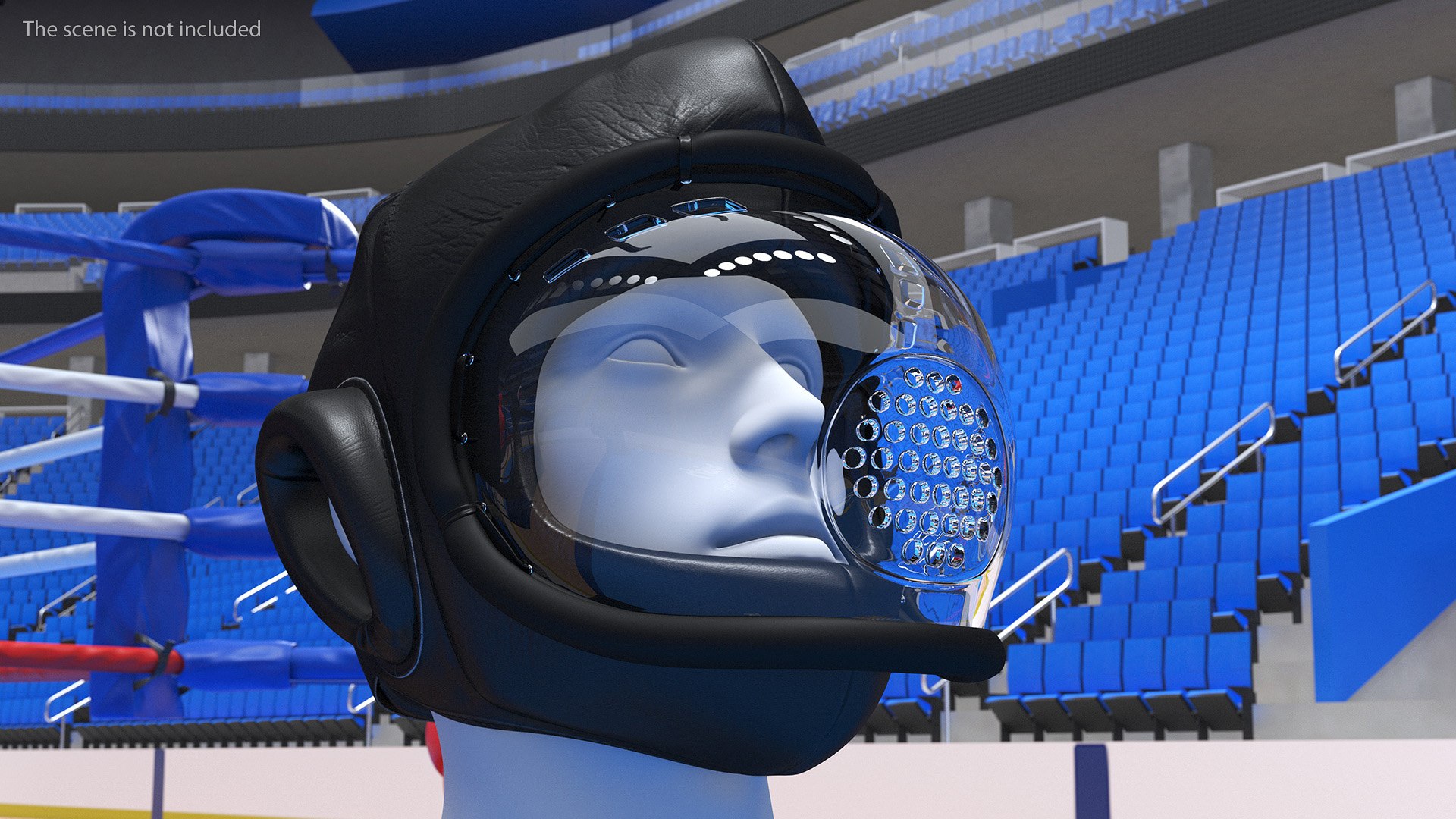 3D Kudo Helmet Playwell Black On Mannequin Head - TurboSquid 2188900