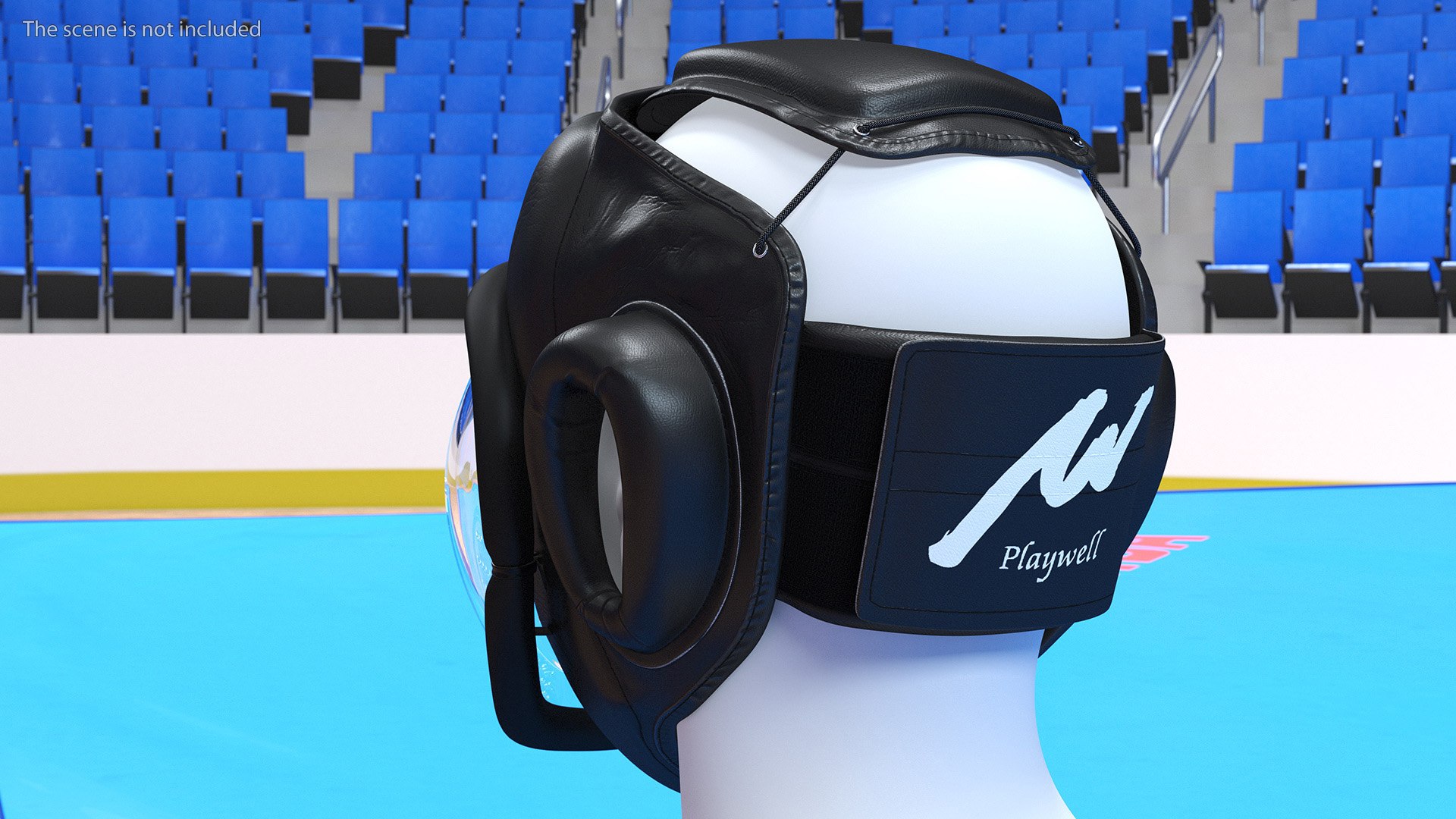 3D Kudo Helmet Playwell Black On Mannequin Head - TurboSquid 2188900