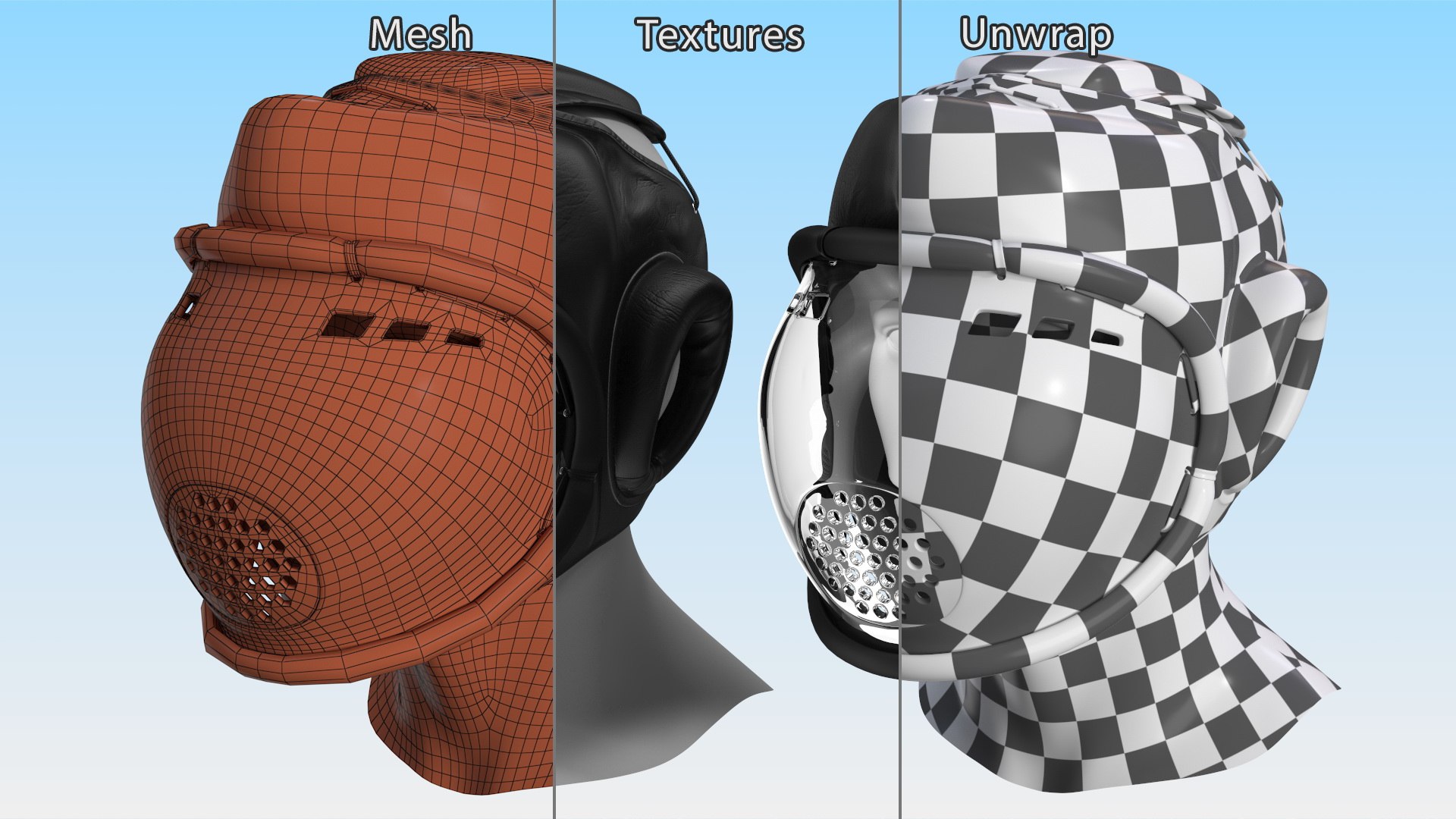 3D Kudo Helmet Playwell Black On Mannequin Head - TurboSquid 2188900