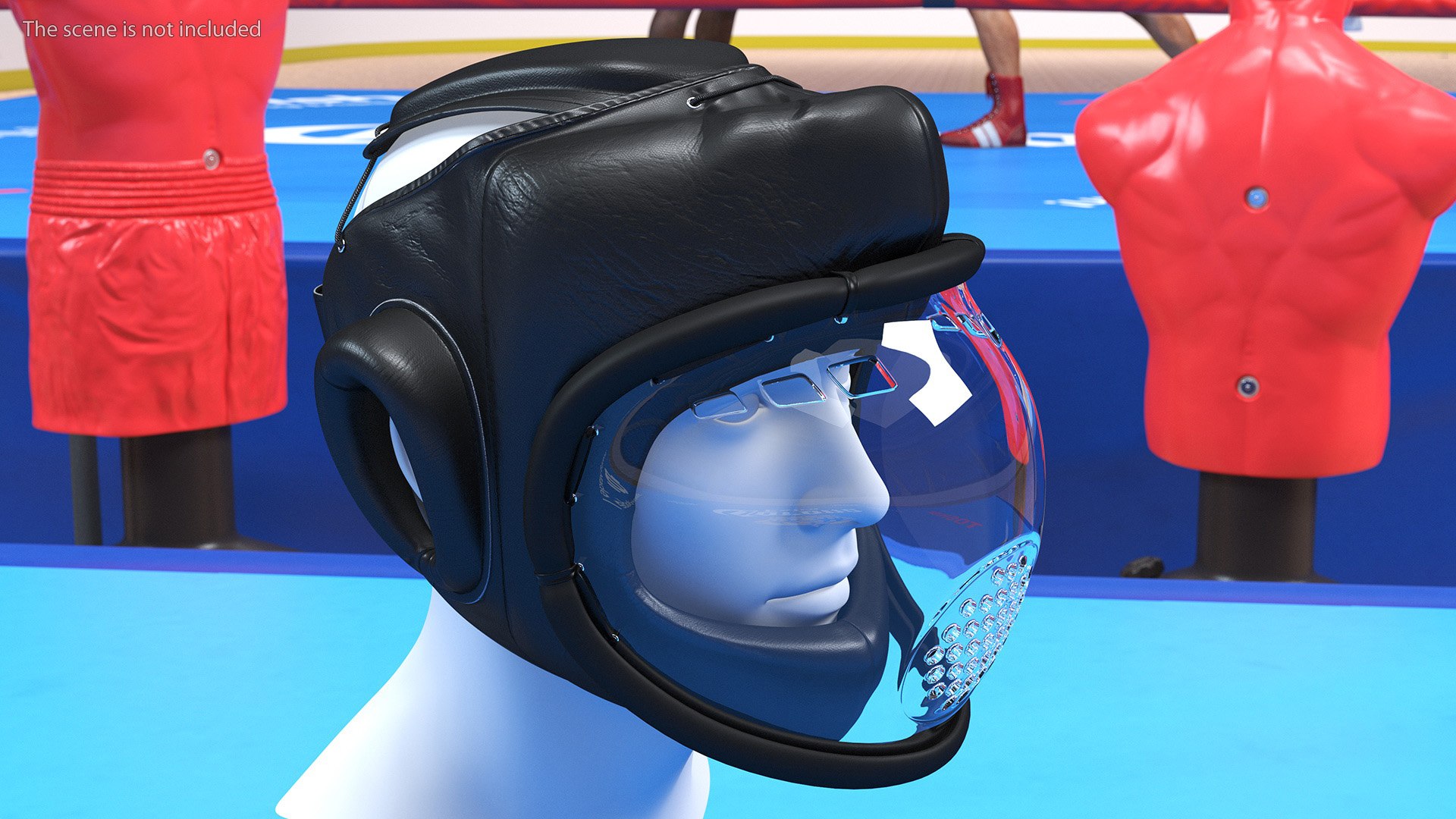 3D Kudo Helmet Playwell Black On Mannequin Head - TurboSquid 2188900