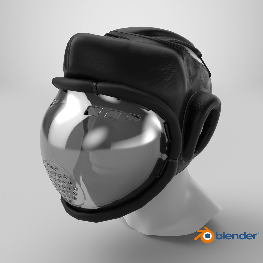 3D Kudo Helmet Playwell Black On Mannequin Head - TurboSquid 2188900