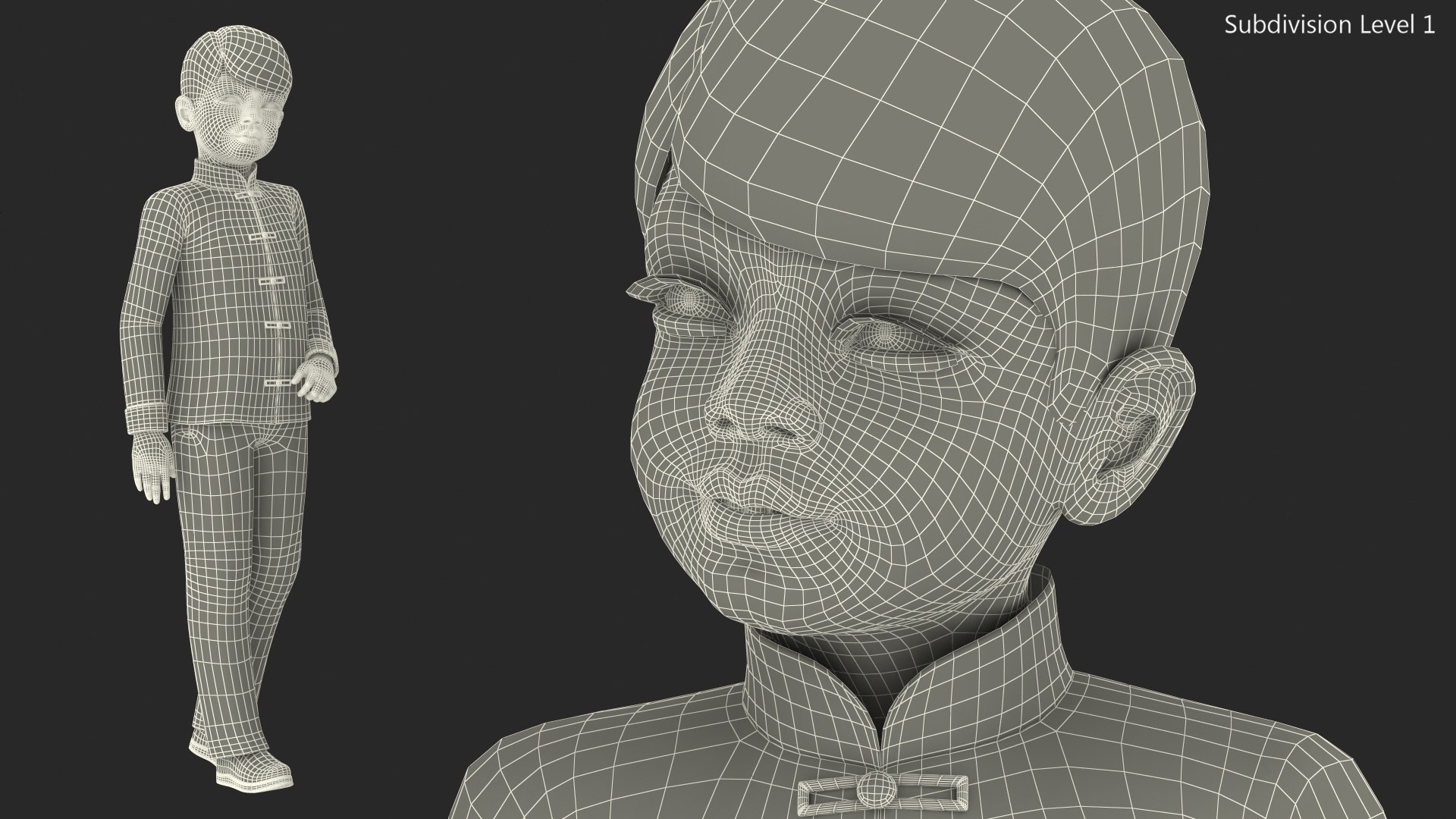 Chinese Boy Dragon Silk Costume Model - TurboSquid 1981472