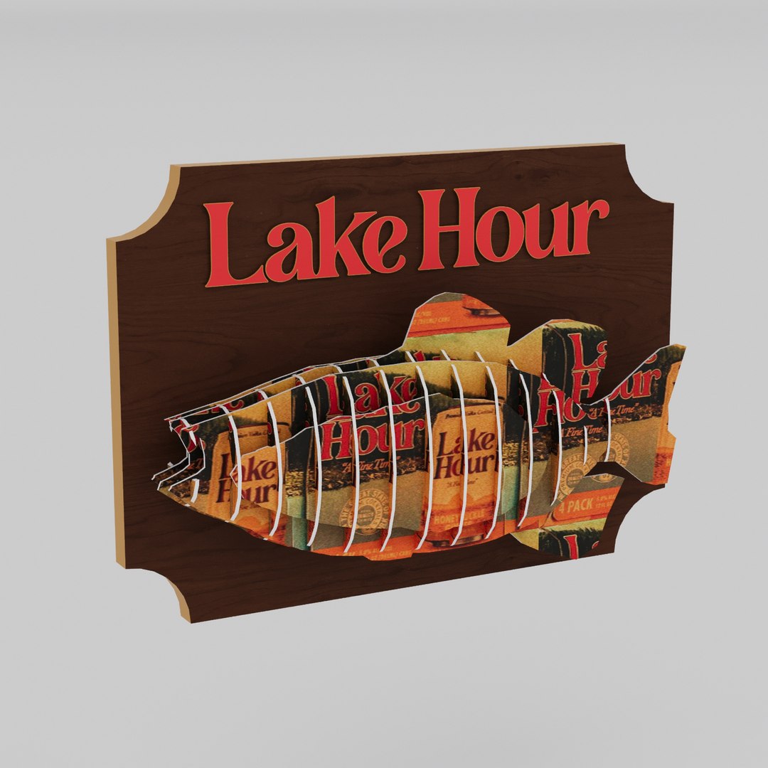 Lake Hour Bass Beer Sign 3D Model - TurboSquid 2357628