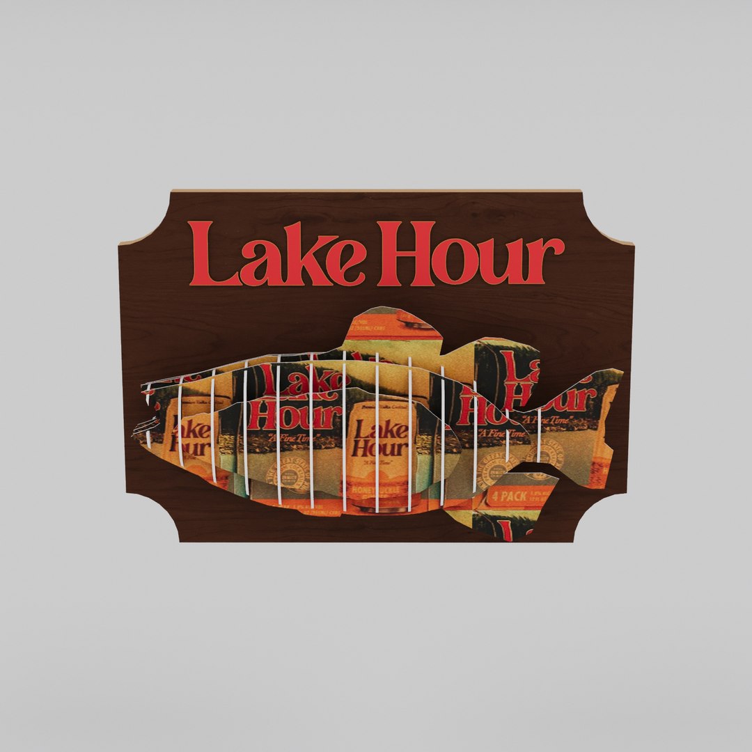 Lake Hour Bass Beer Sign 3D Model - TurboSquid 2357628