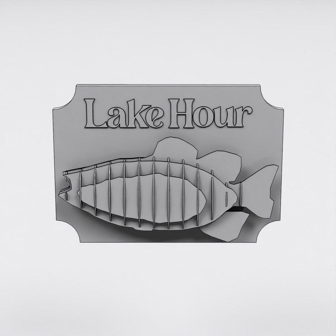 Lake Hour Bass Beer Sign 3D Model - TurboSquid 2357628