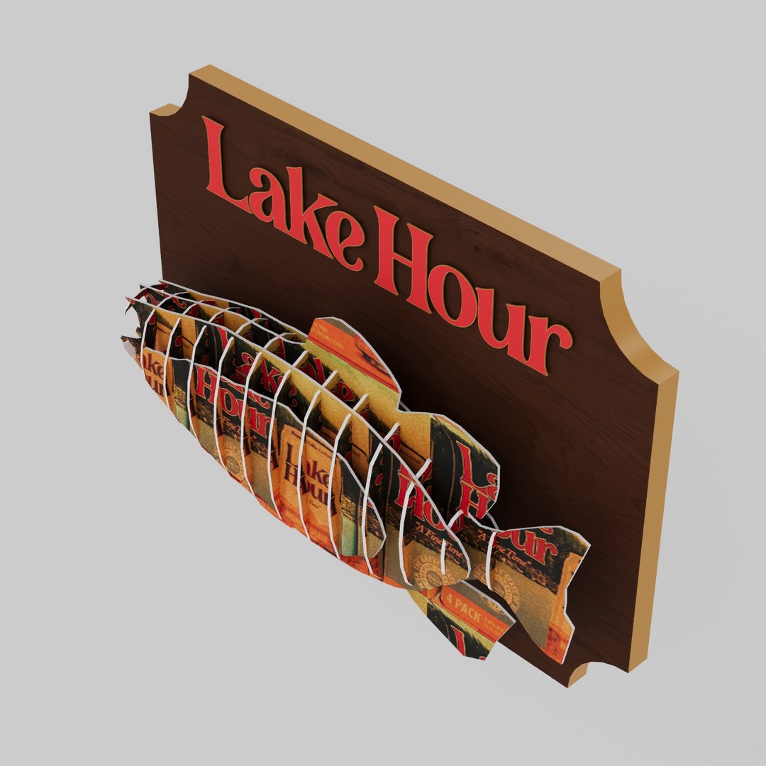 Lake Hour Bass Beer Sign 3D Model - TurboSquid 2357628