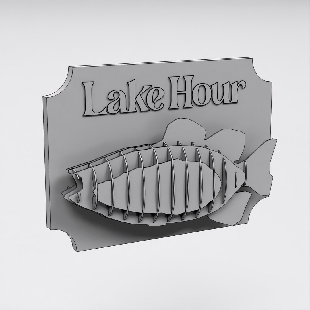 Lake Hour Bass Beer Sign 3D Model - TurboSquid 2357628