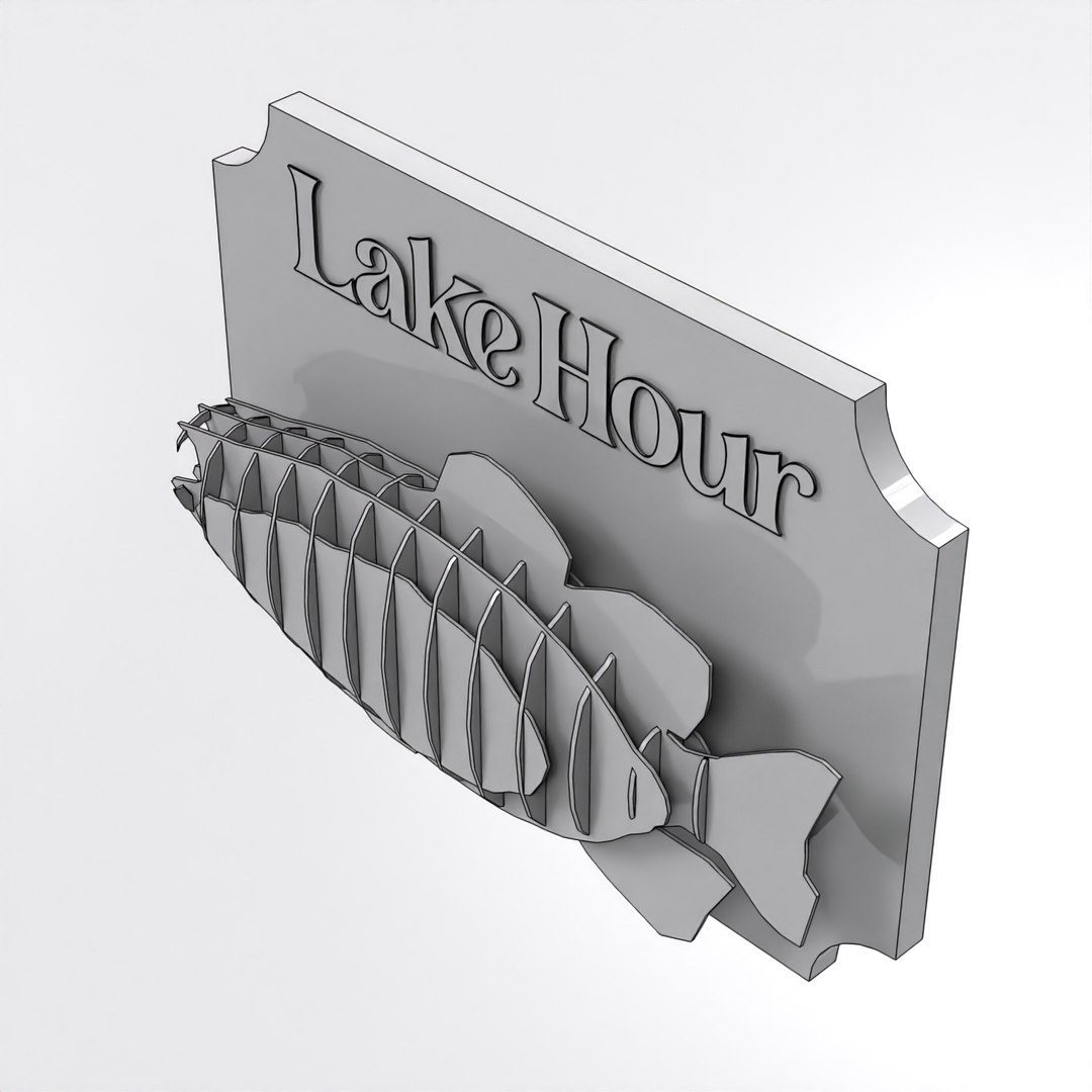 Lake Hour Bass Beer Sign 3D Model - TurboSquid 2357628