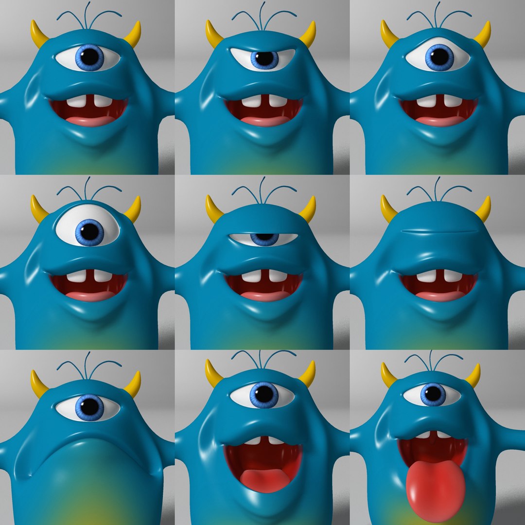 Cute Blue Monster Rigged 3D Model - TurboSquid 1604865