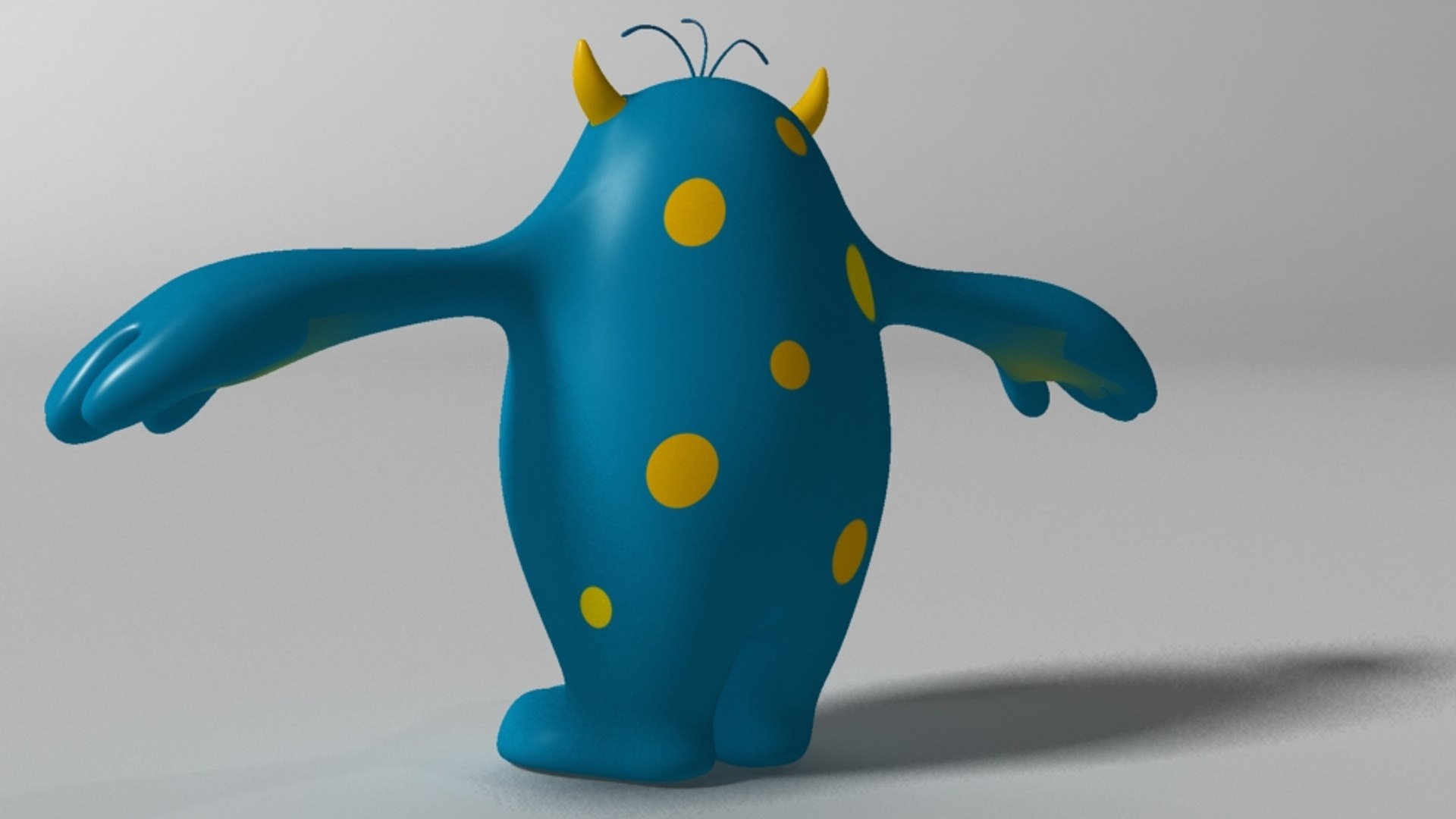 Cute Blue Monster Rigged 3D Model - TurboSquid 1604865