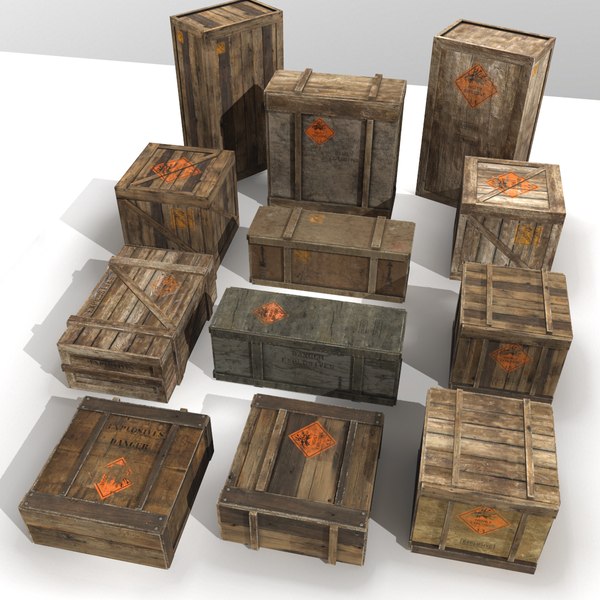 3D pack old wooden crates - TurboSquid 1165859